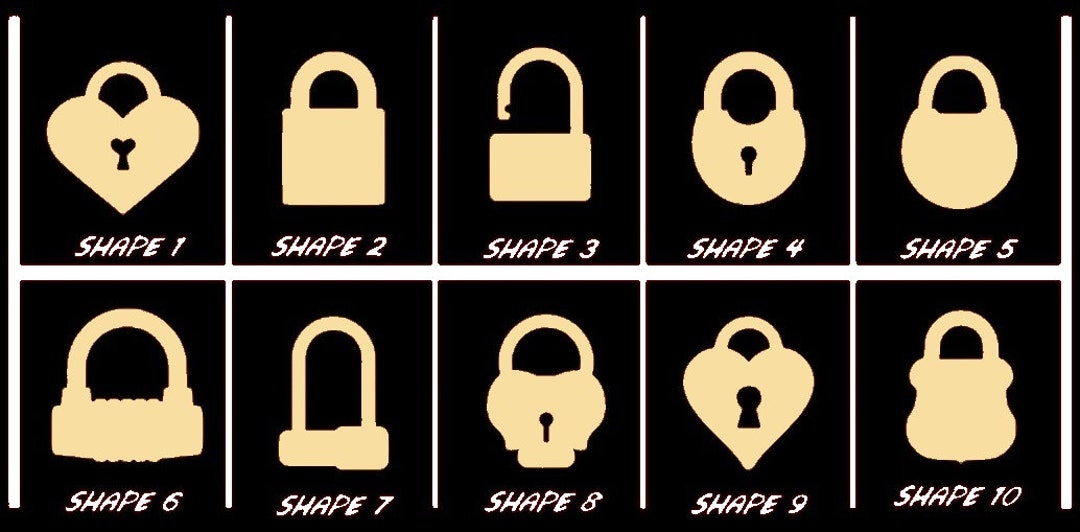 Smooth Laser Cut Padlock Shape Unfinished Cutout Multiple Sizes, Styles ...