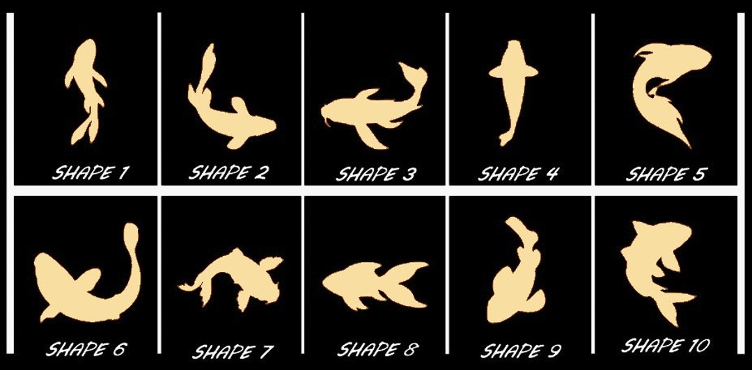 Smooth Laser Cut Koi Fish Shape Set 1 - Unfinished Cutout - Many Sizes ...