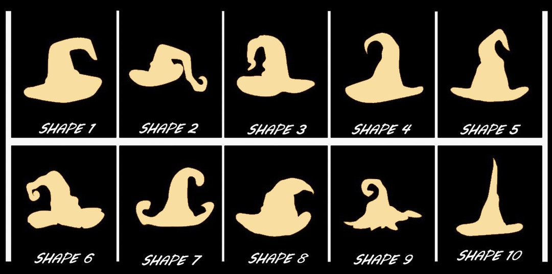 Smooth Laser Cut Witch Hat Shape Set 2 - Unfinished Cutout - Many Sizes ...