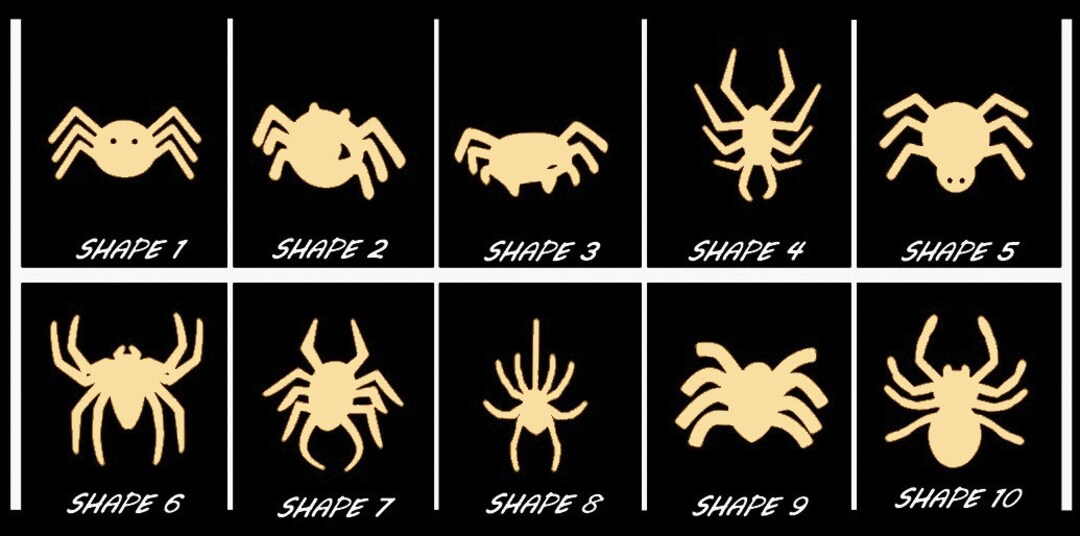 Smooth Laser Cut Spider Shape Set 5 - Unfinished Cutout - Many Sizes ...