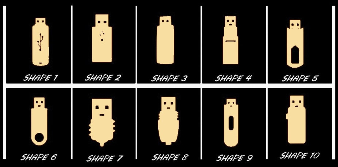 Smooth Laser Cut Flash Drive Shape Set 1 - Unfinished Cutout - Many ...