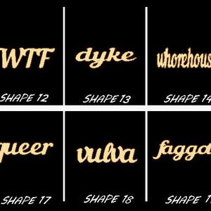 Smooth Laser Cut Curse Words Shape Set 1 - Unfinished Cutout - Many ...