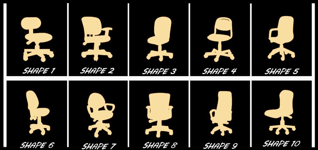 Smooth Laser Cut Office Chair Shape Set 1 - Unfinished Cutout - Many ...