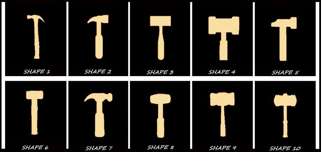 Smooth Laser Cut Hammer Shape Unfinished Cutout Multiple Sizes, Styles ...