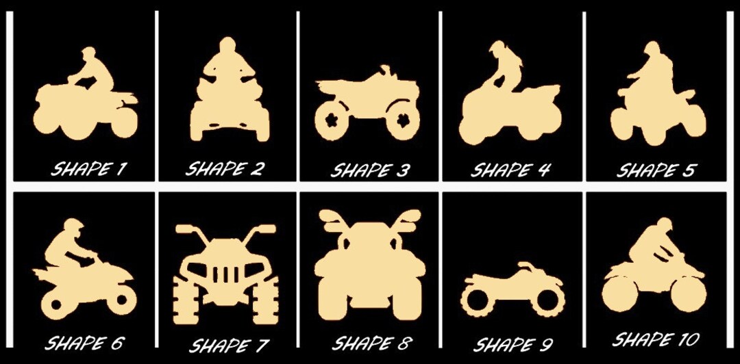 Smooth Laser Cut ATV Shape Set 1 - Unfinished Cutout - Many Sizes ...
