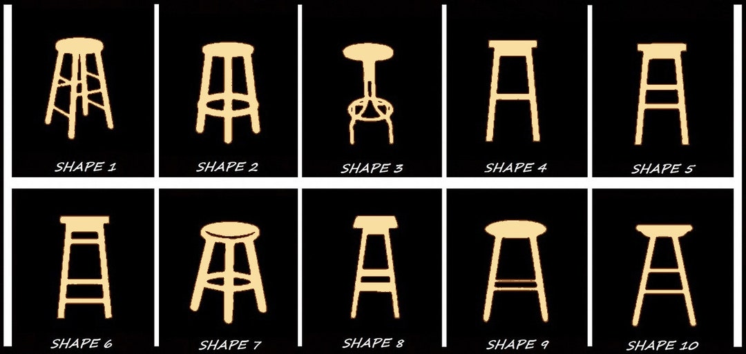 Smooth Laser Cut Barstool Shape Set 1 - Unfinished Cutout - Many Sizes ...