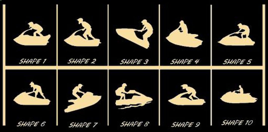 Smooth Laser Cut Jet Ski Shape Set 1 - Unfinished Cutout - Many Sizes ...