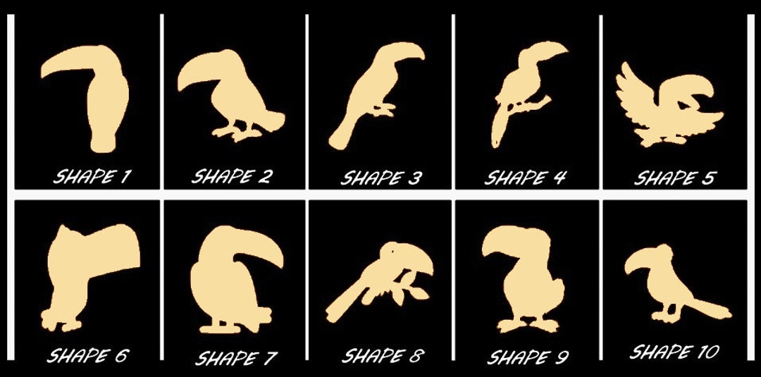 Smooth Laser Cut Toucan Shape Set 1 - Unfinished Cutout - Many Sizes ...