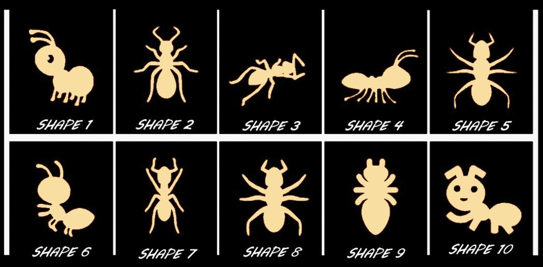 Smooth Laser Cut Ant Shape Set 1 - Unfinished Cutout - Many Sizes ...