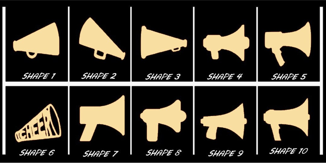 Smooth Laser Cut Megaphone Shape Set 1 - Unfinished Cutout - Many Sizes ...