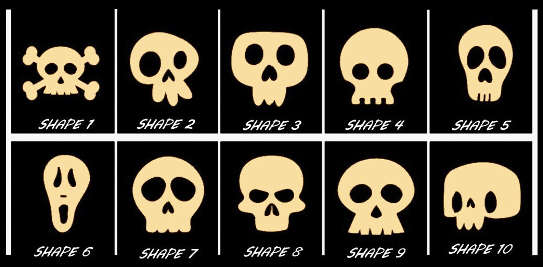 Smooth Laser Cut Skull Shape Set 2 - Unfinished Cutout - Many Sizes ...