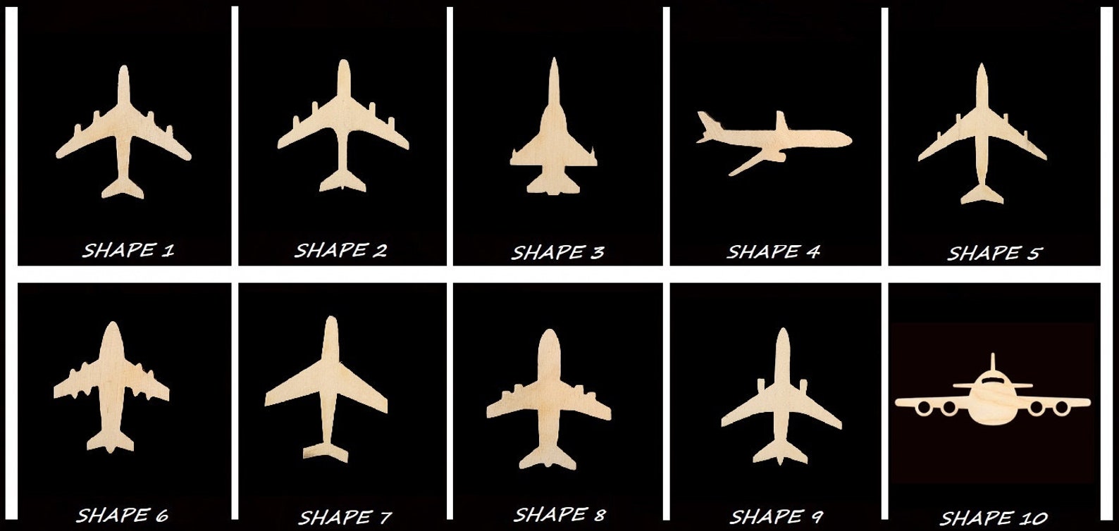 Smooth Laser Cut Airplane Shape Set 1 - Unfinished Cutout - Many Sizes ...