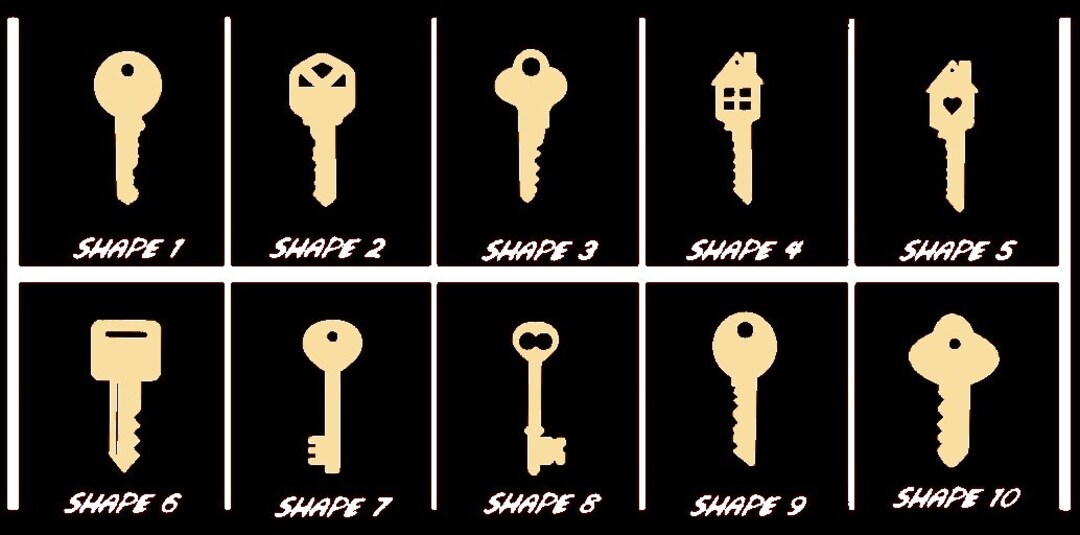 Smooth Laser Cut Key Shape Set 1 - Unfinished Cutout - Many Sizes ...