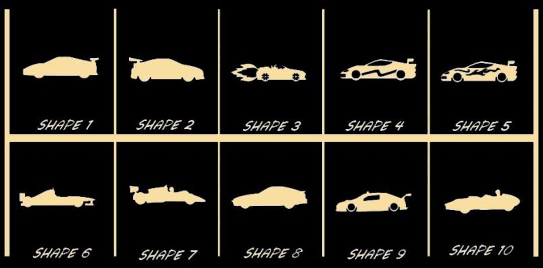 Smooth Laser Cut Race Car Shape Set 1 - Unfinished Cutout - Many Sizes ...