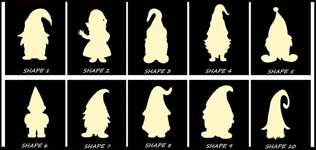 Smooth Laser Cut Gnome Shape Set 1 - Unfinished Cutout - Many Sizes ...