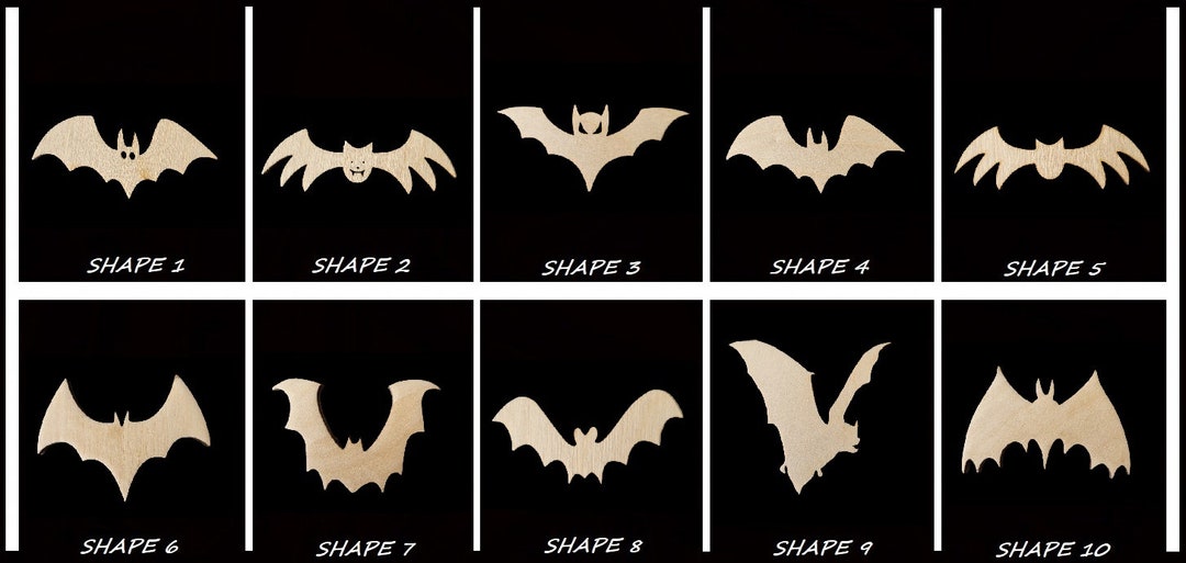 Smooth Laser Cut Bat Shape Set 1 - Unfinished Cutout - Many Sizes ...