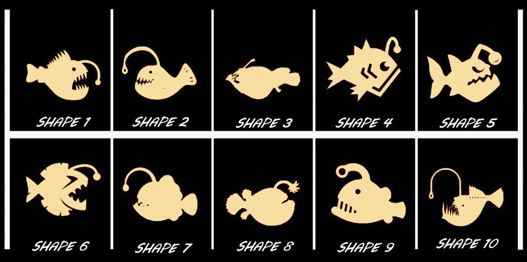 Smooth Laser Cut Angler Fish Shape Unfinished Cutout Multiple Sizes ...