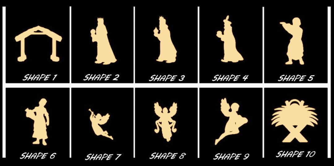 Smooth Laser Cut Nativity Shapes Set 3 - Unfinished Cutout - Many Sizes ...