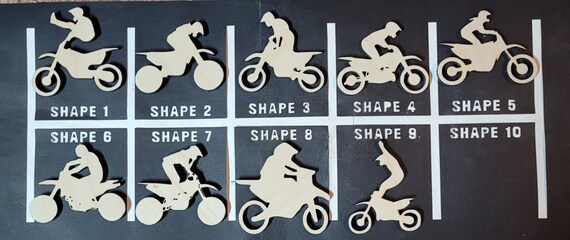 Smooth Laser Cut Dirt Bike Shape Unfinished Cutout - Etsy
