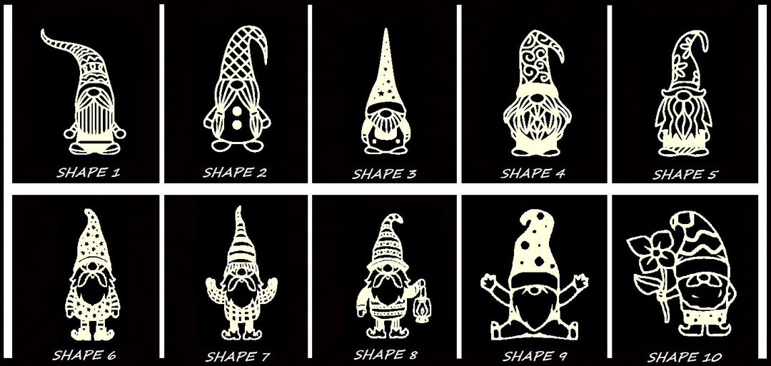 Smooth Laser Cut Gnomes Shape Set 2 - Unfinished Cutout - Many Sizes ...