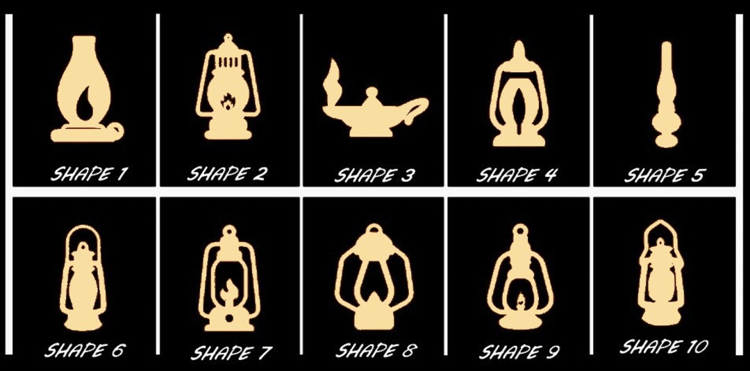 Smooth Laser Cut Oil Lamp Shape Set 1 - Unfinished Cutout - Many Sizes ...