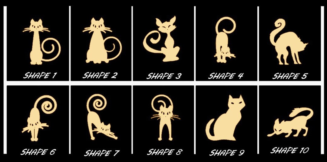 Smooth Laser Cut Cat Shape Set 4 - Unfinished Cutout - Many Sizes ...