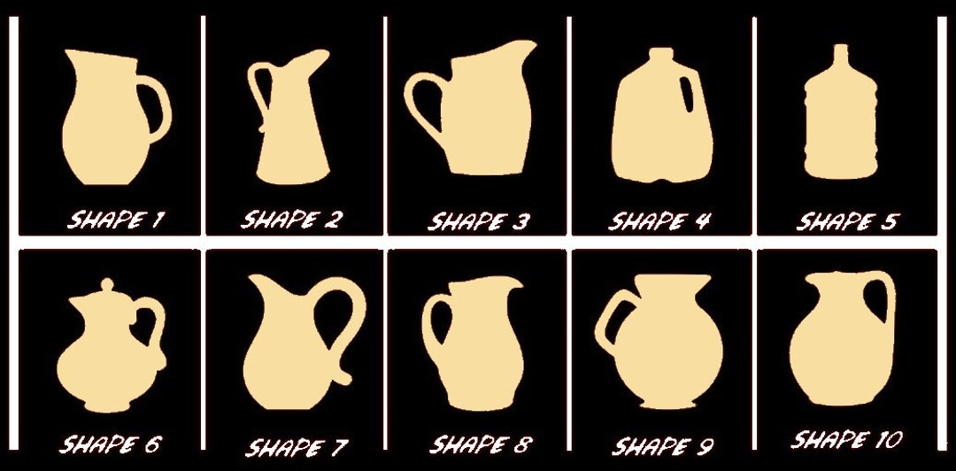 Smooth Laser Cut Jug Shape Set 1 - Unfinished Cutout - Many Sizes ...