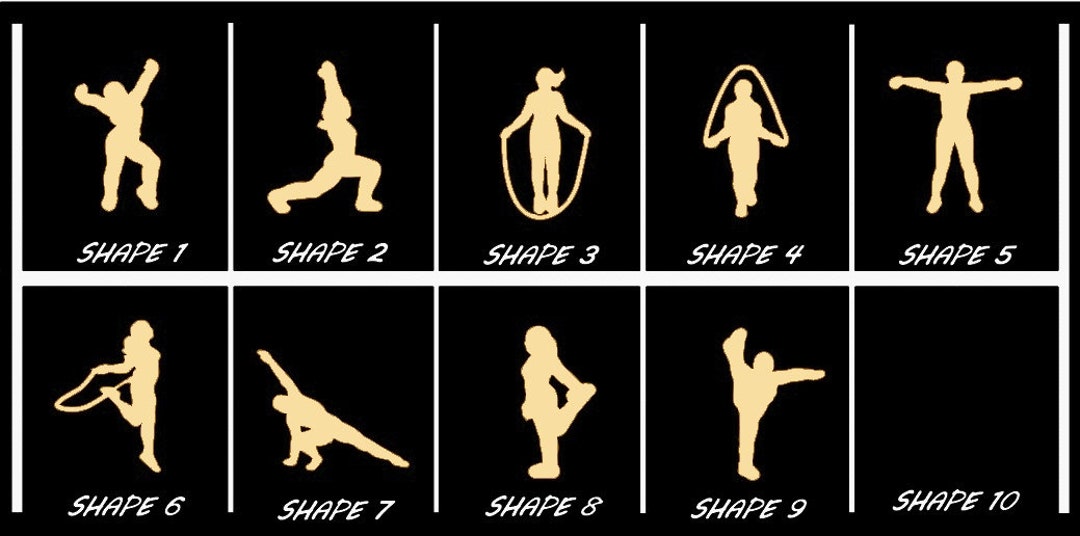 Smooth Laser Cut Women in Sports Shape Set 6 Unfinished Cutout Multiple ...