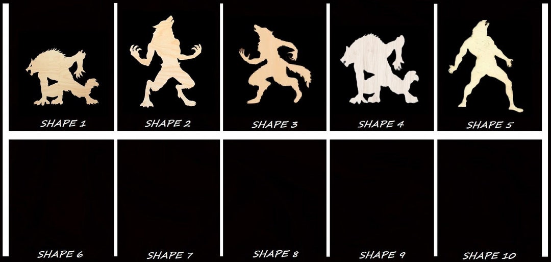 Smooth Laser Cut Werewolf Shape Unfinished Cutout Multiple - Etsy