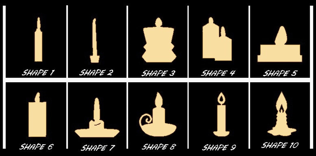 Smooth Laser Cut Candle Shape Set 2 - Unfinished Cutout - Many Sizes ...