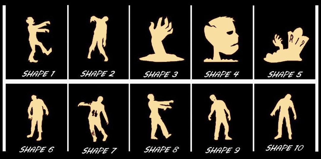 Smooth Laser Cut Zombie Shape Set 1 Unfinished Cutout Multiple Sizes ...