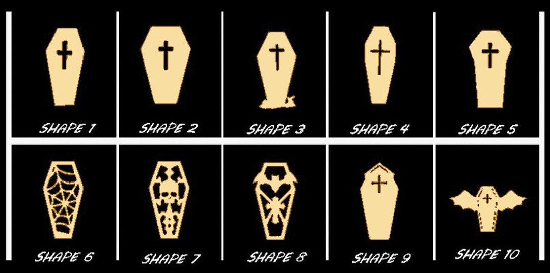 Smooth Laser Cut Coffin Shape Set 2 Unfinished Cutout Multiple Sizes ...