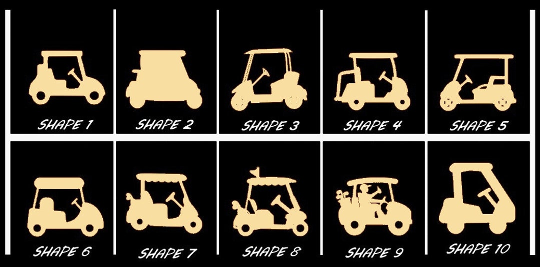 Smooth Laser Cut Golf Cart Shape Set 1 - Unfinished Cutout - Many Sizes ...