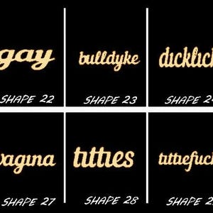 Smooth Laser Cut Curse Words Shape Set 1 - Unfinished Cutout - Many ...