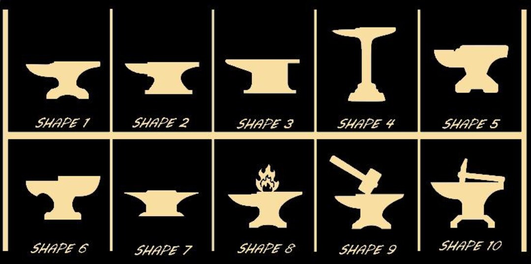 Smooth Laser Cut Anvils Shape Set 1 - Unfinished Cutout - Many Sizes ...