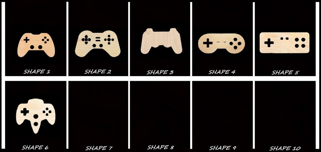 Smooth Laser Cut Video Game Controller Shape Unfinished Cutout Multiple ...