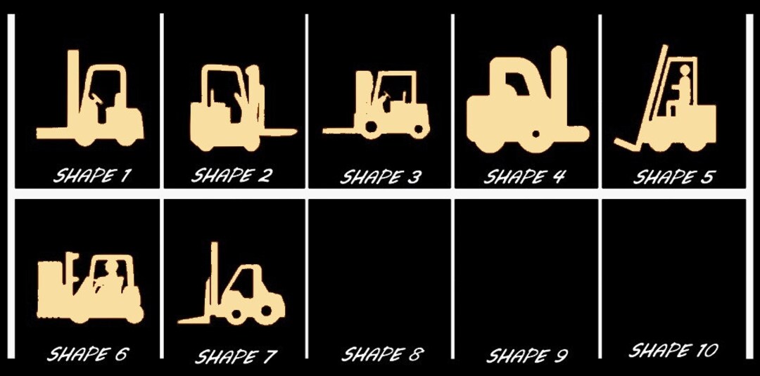 Smooth Laser Cut Forklift Towmotor Shape Unfinished Cutout Multiple ...