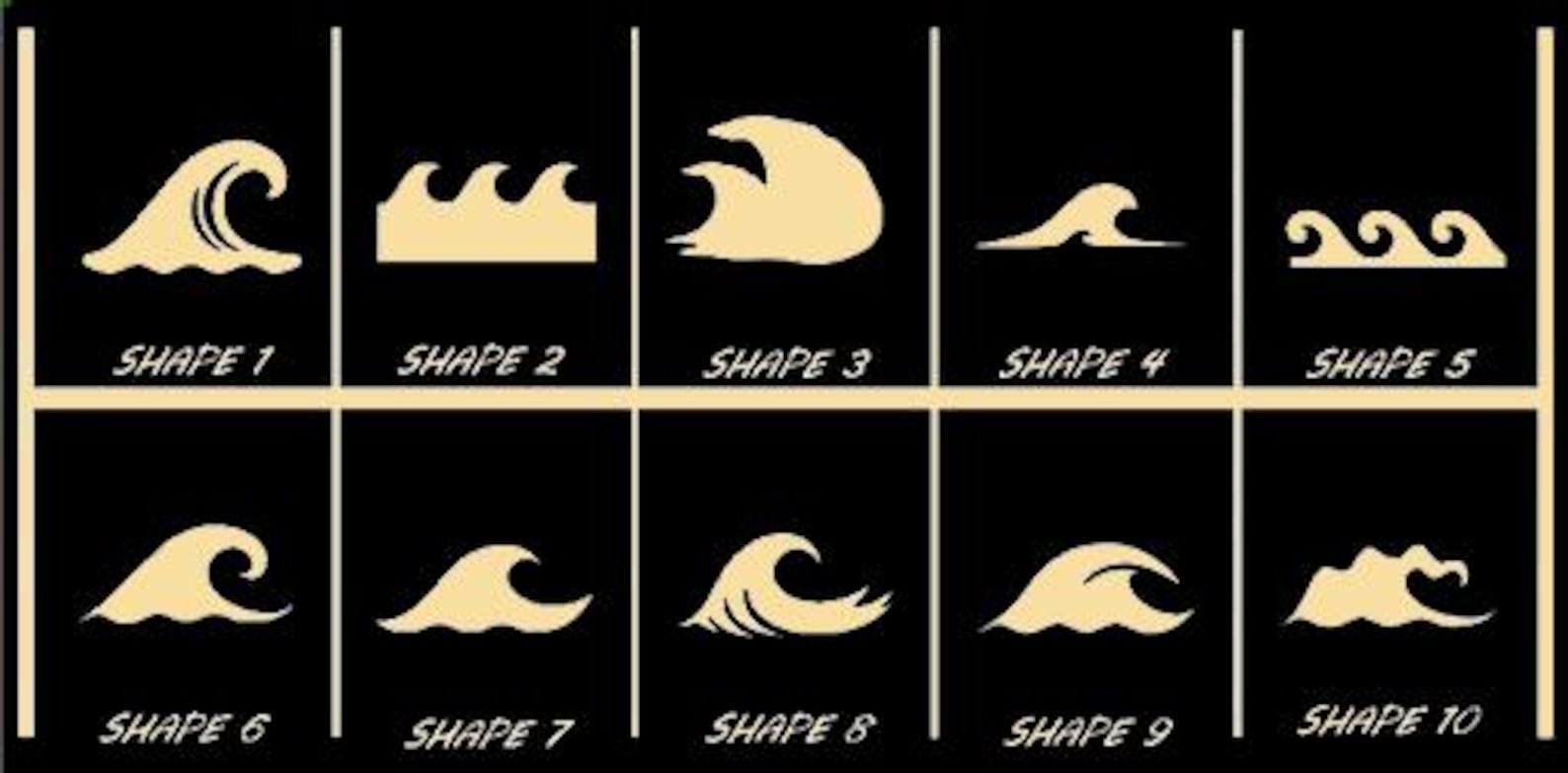 Smooth Laser Cut Ocean Wave Shape Set 1 - Unfinished Cutout - Many ...