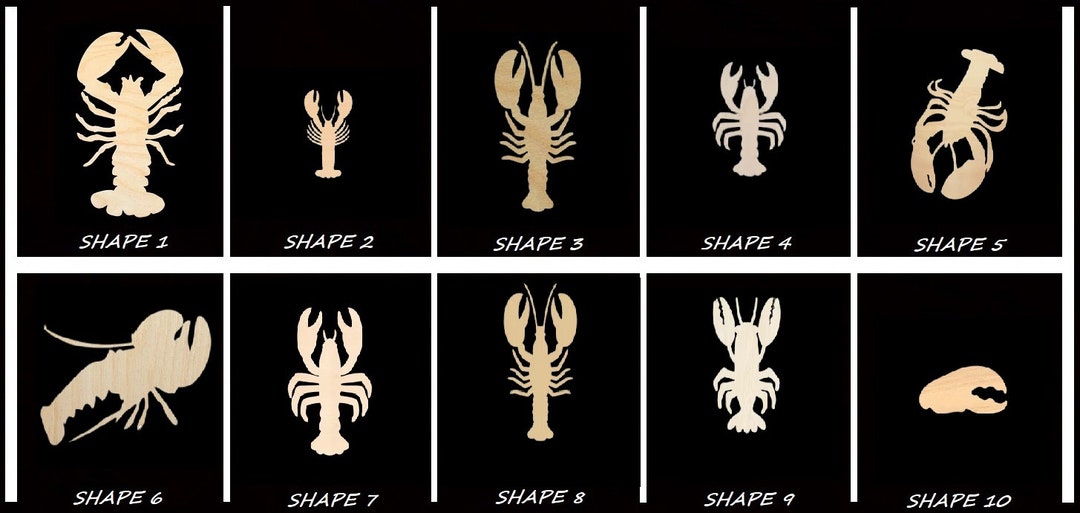 Smooth Laser Cut Lobster Shape Set 1 - Unfinished Cutout - Many Sizes ...