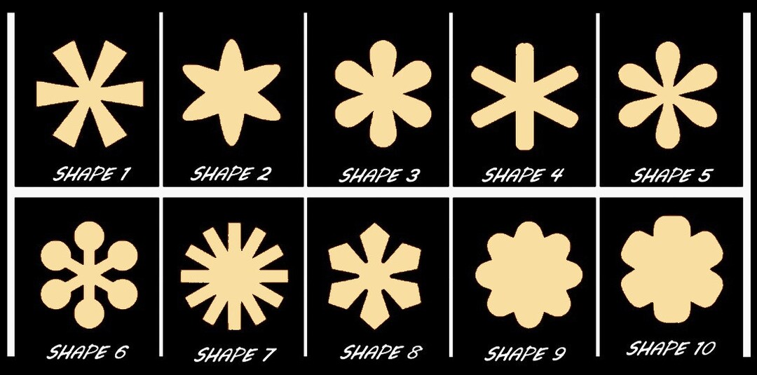 Smooth Laser Cut Asterisk Shape Set 1 - Unfinished Cutout - Many Sizes ...
