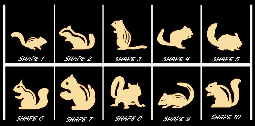 Smooth Laser Cut Chipmunk Shape Set 1 - Unfinished Cutout - Many Sizes, Styles, and Designs ...
