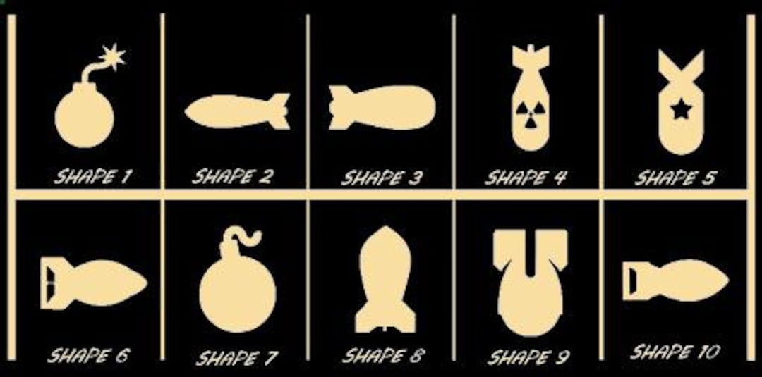 Smooth Laser Cut Bomb Shape Set 1 - Unfinished Cutout - Many Sizes and ...