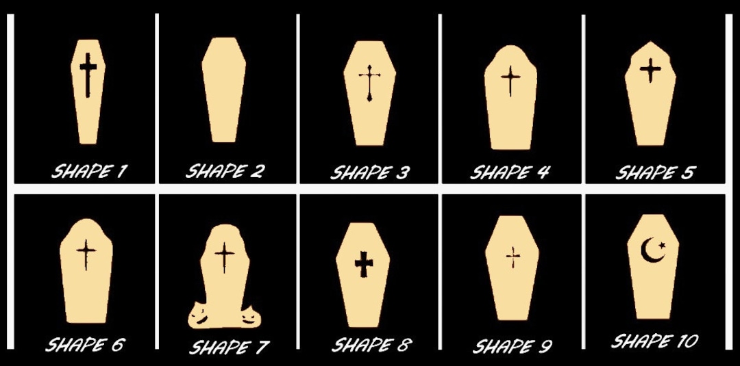 Smooth Laser Cut Coffin Shape Set 1 - Unfinished Cutout - Many Sizes ...