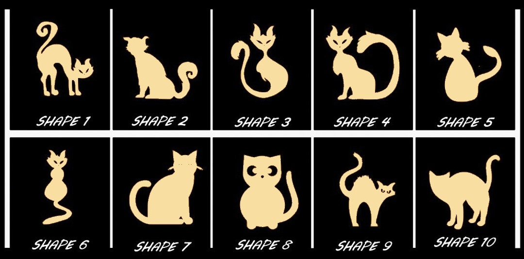 Smooth Laser Cut Cat Shape Set 3 - Unfinished Cutout - Many Sizes ...