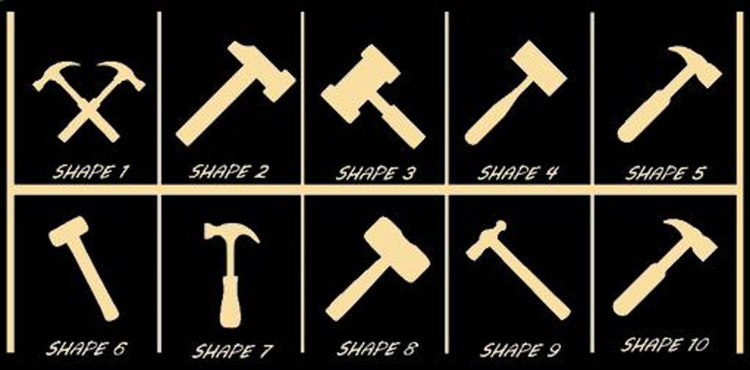 Smooth Laser Cut Hammer Shape Set 2 - Unfinished Cutout - Many Sizes ...