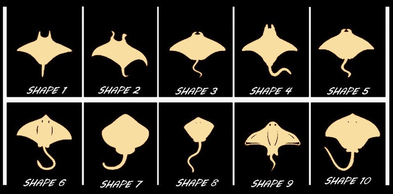 Smooth Laser Cut Stingray Shape Set 1 - Unfinished Cutout - Many Sizes ...