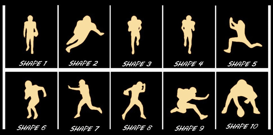 Smooth Laser Cut Football Players Shape Unfinished Cutout Multiple ...