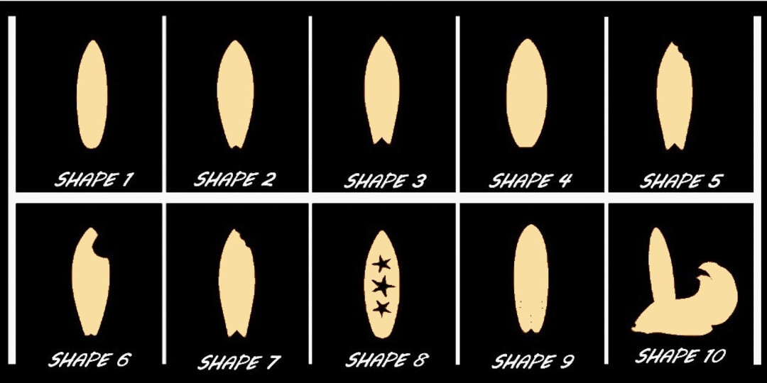 Smooth Laser Cut Surfboard Shapes Set 1 - Unfinished Cutout - Many ...