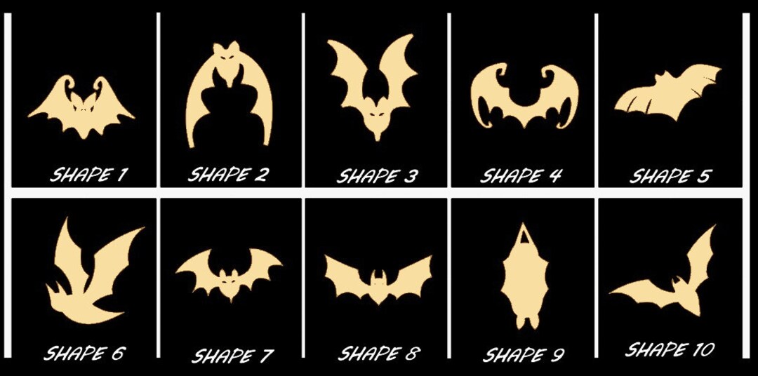 Smooth Laser Cut Bat Shape Set 6 - Unfinished Cutout - Many Sizes ...