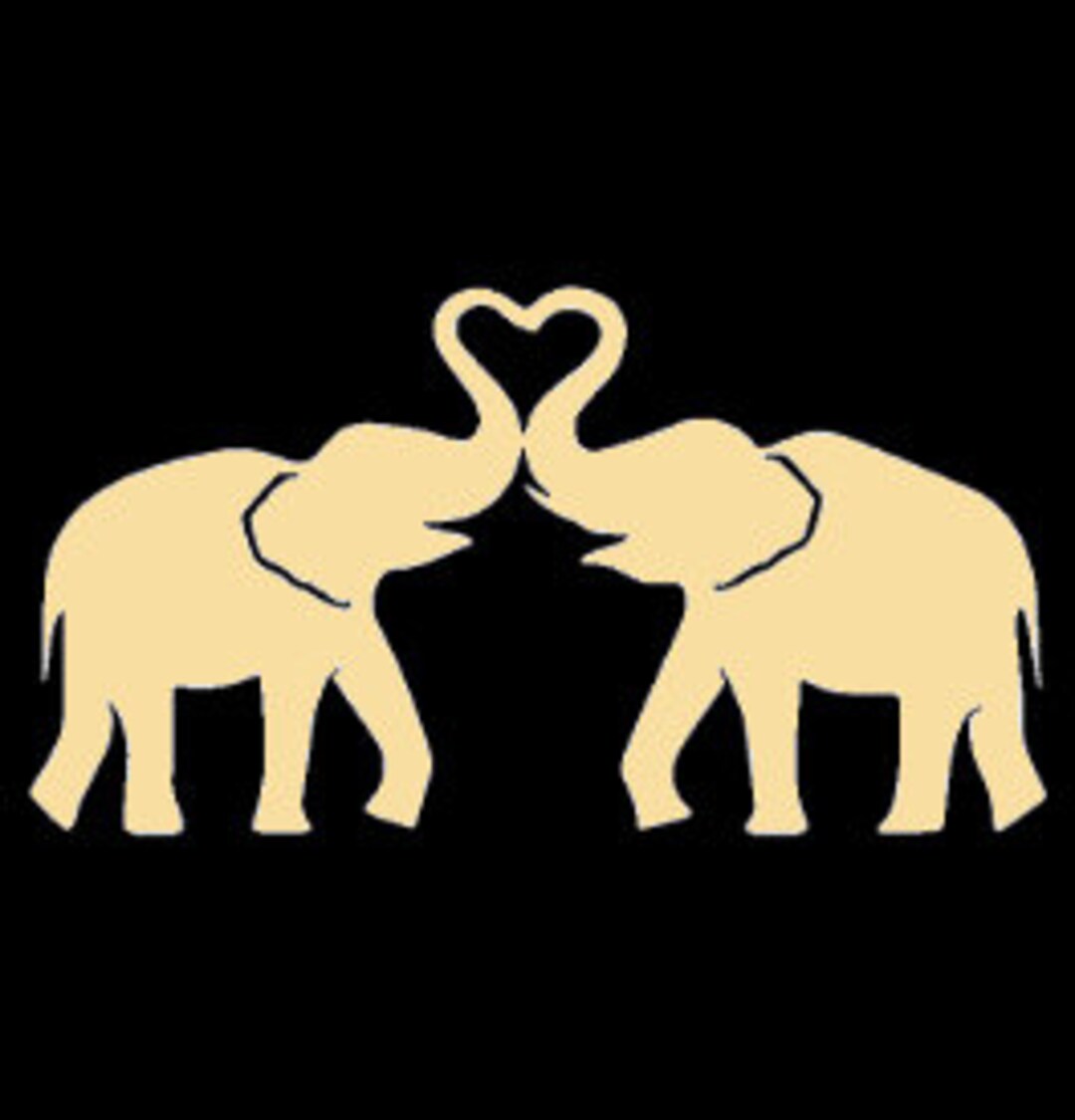 Smooth Laser Cut Elephants Heart to Heart Shape - Unfinished Cutout ...